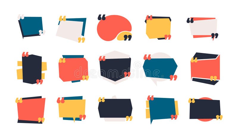 Quotation Box. Quote Speech Bubble, Dialog Border Tag for Text, Mention ...
