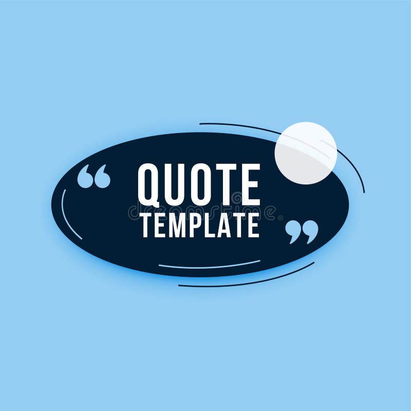 Quotation Box Template Paragraph or Speech Text Stock Vector ...