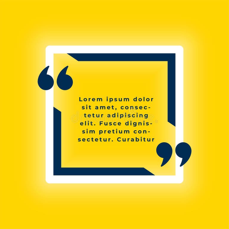 Quotation Box Template for Paragraph or Speech Stock Vector ...