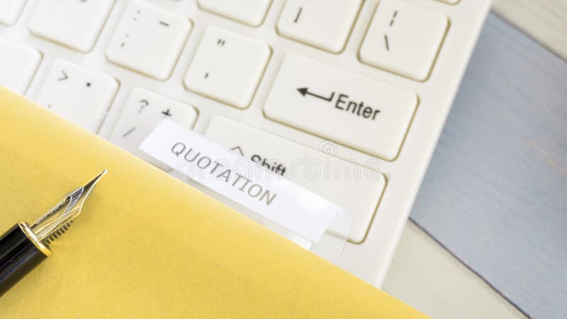 Quotation Business Document File on Office Cabinet Stock Photo - Image ...