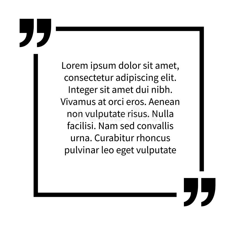 Quotation Frame. Square Box Template Stock Illustration - Illustration ...