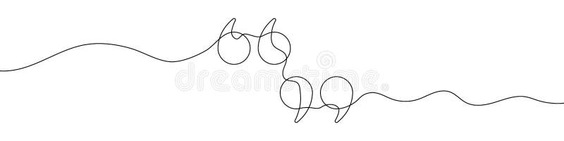 Quotation Mark in Continuous Line Drawing Style. Line Art of of a Quote ...