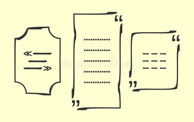 Quotation Mark Decorative Frames Set. Citation Concept Borders. Cartoon ...