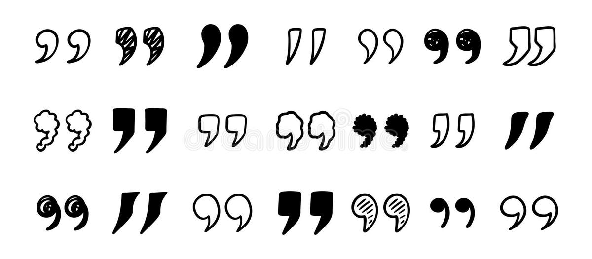 Quotation Mark Drawing Stock Illustrations – 941 Quotation Mark Drawing ...