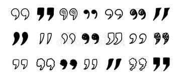 Quotation Mark Doodle Hand Drawn Set. Quotation Marks Drawing for ...