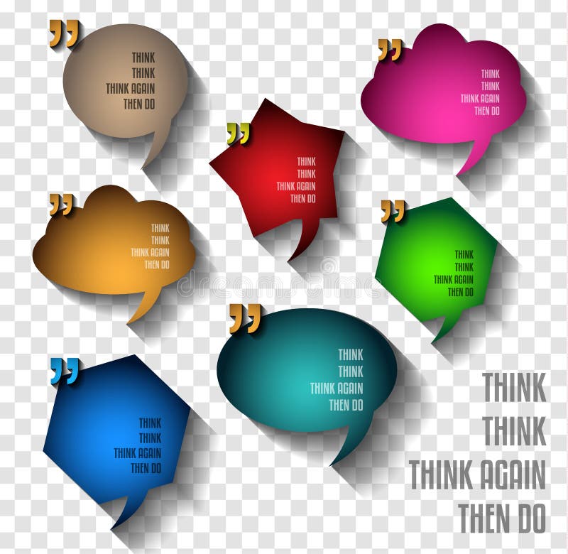 Quotation Mark Frame COLLECTION with Flat Style and Space for Text ...