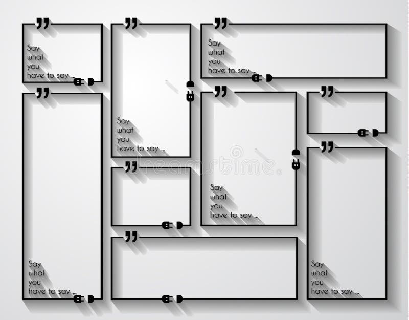 Quotation Mark Frame with Flat Style and Space for Text. Stock Vector ...