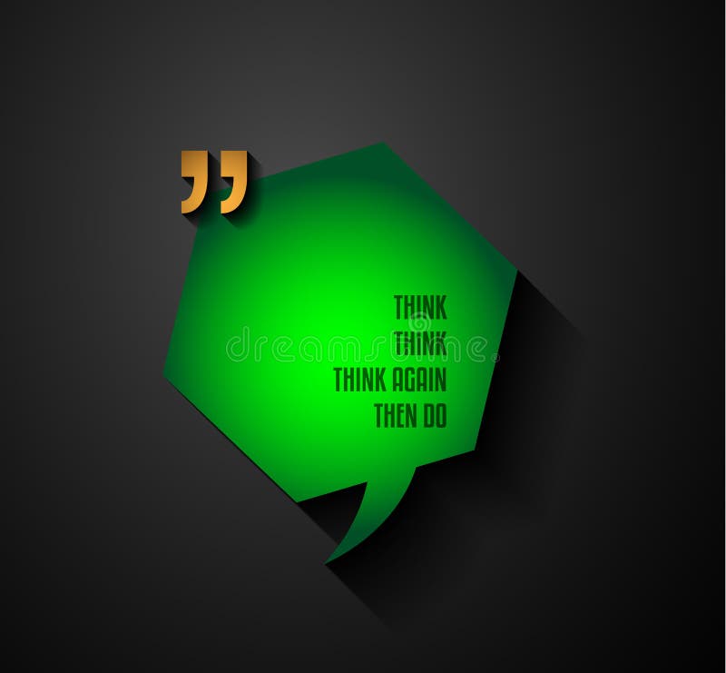 Quotation Mark Frame with Flat Style and Space for Text. Stock Vector ...