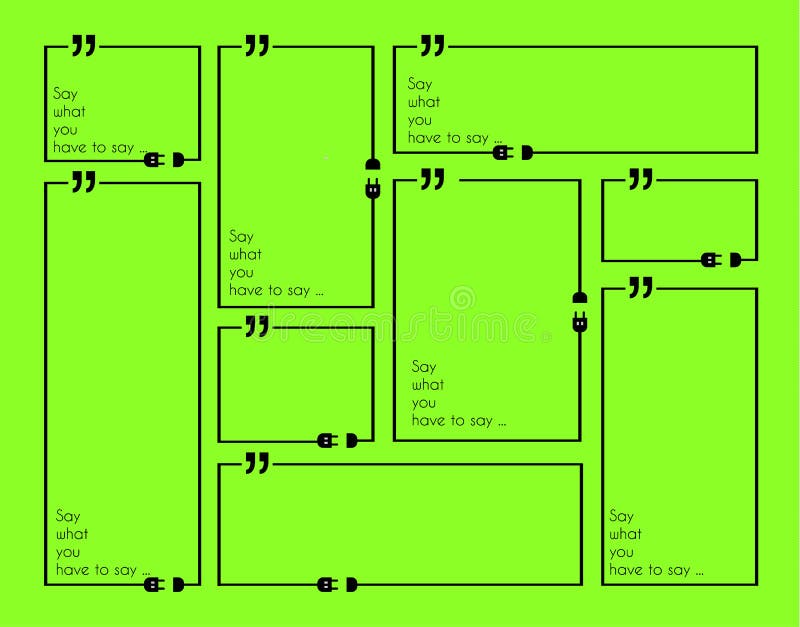 Quotation Mark Frame with Flat Style and Space for Text. Stock Vector ...