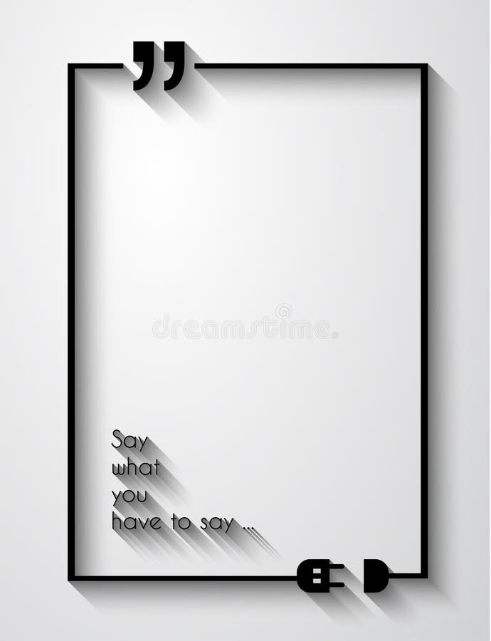 Quotation Mark Frame with Flat Style and Space for Text. Stock Vector ...