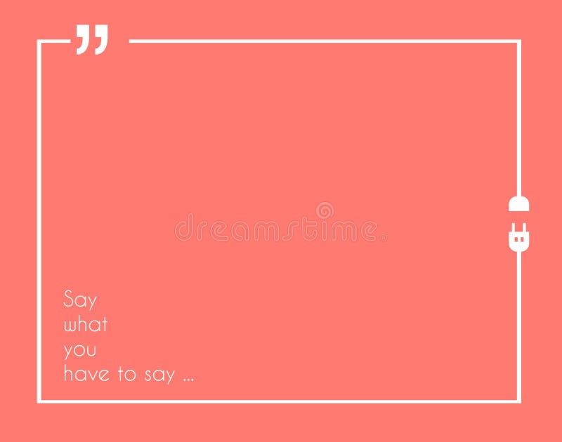 Quotation Mark Frame with Flat Style and Space for Text. Stock Vector ...