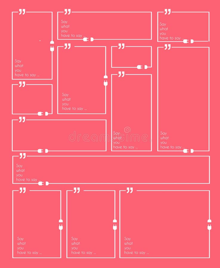 Quotation Mark Frame with Flat Style and Space for Text. Stock Vector ...