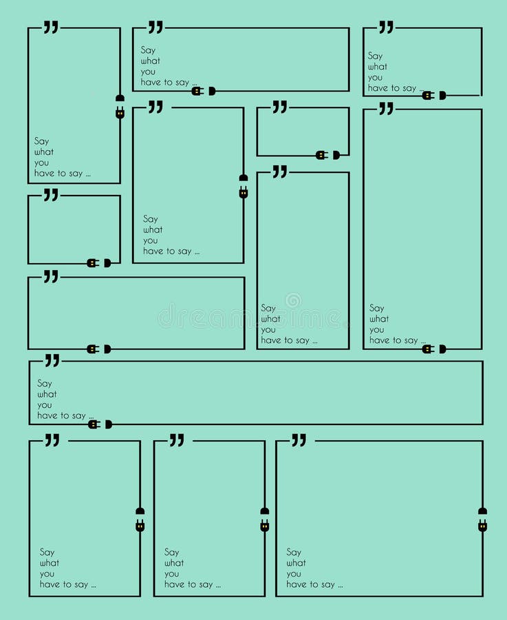 Quotation Mark Frame with Flat Style and Space for Text. Stock Vector ...