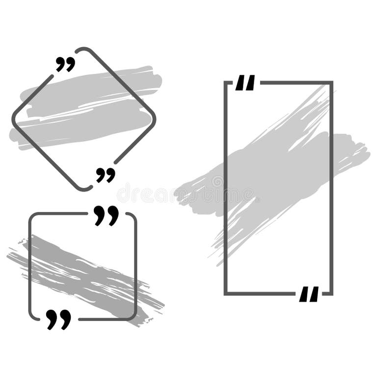 Quotation Mark Frames. Typography Design. Vector Illustration. Stock ...