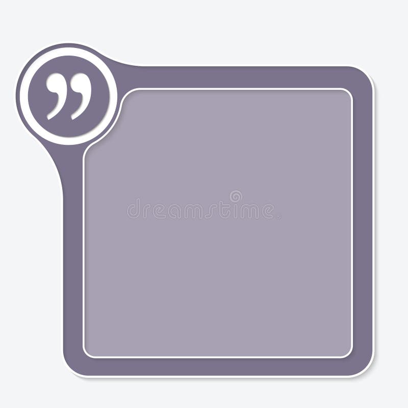 Text Box for Any Text with Quotation Mark Stock Vector - Illustration ...