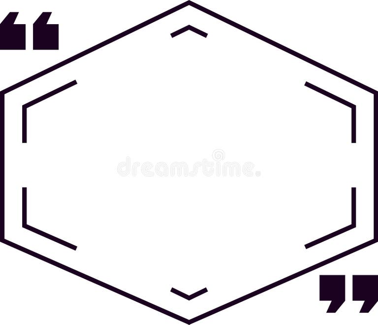 Quotation Marks Framing a Hexagonal Empty Space, Suggesting the Act of ...
