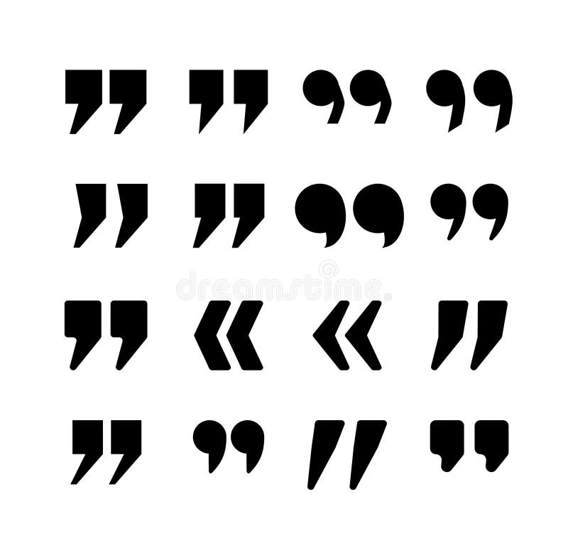 Quotation Marks Vector Collection. Black Quotes . Speech Mark Symbol ...