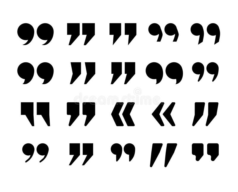 Quotation Marks Vector Collection. Black Quotes . Speech Mark Symbol ...