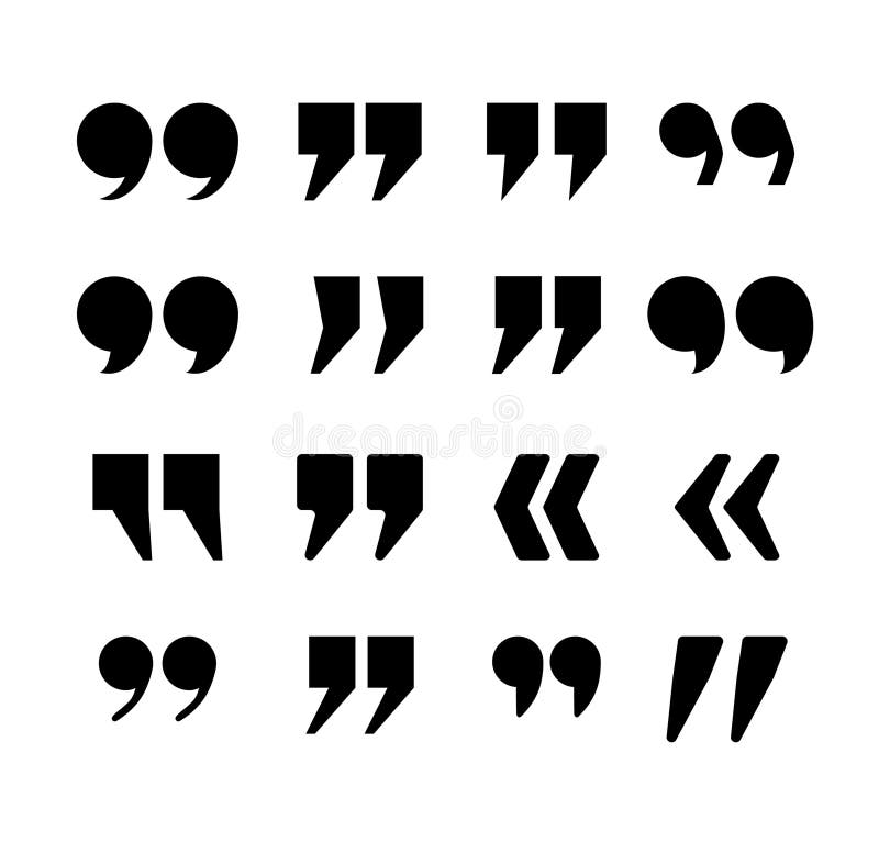 Quotation Marks Vector Collection. Black Quotes . Speech Mark Symbol ...
