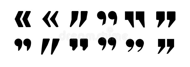 Quotation Marks Vector Collection. Black Quotes . Speech Mark Symbol ...