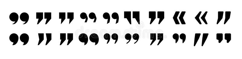 Quotation Marks Vector Collection. Black Quotes . Speech Mark Symbol ...