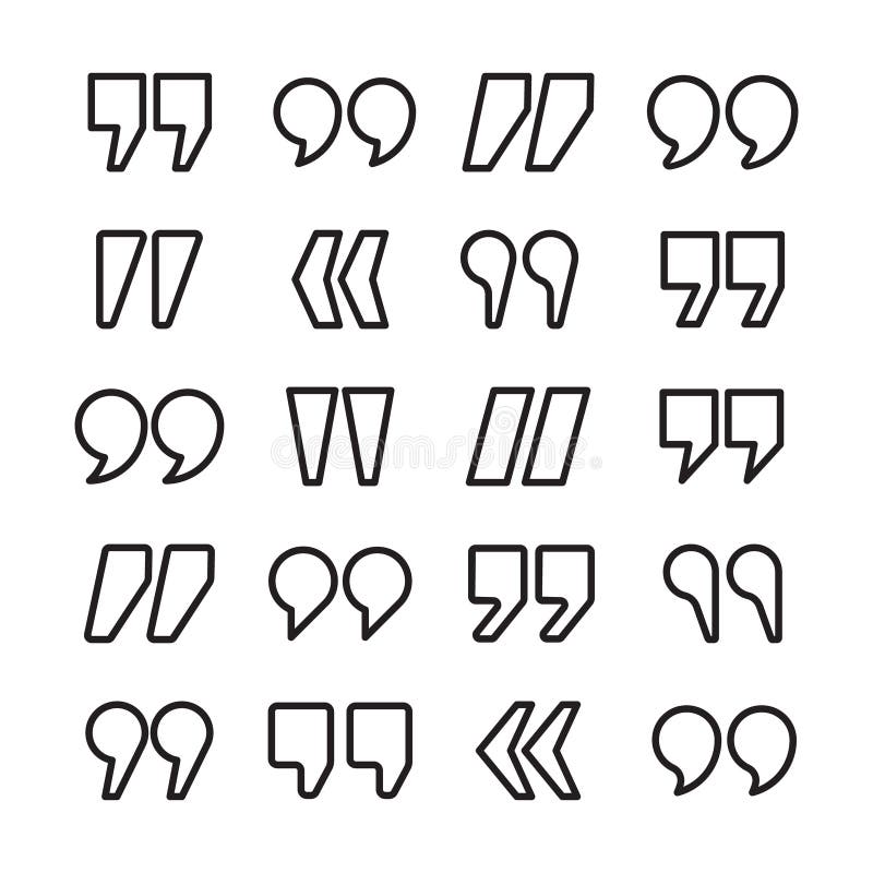 Quotation Marks Vector Collection. Quotes Icon. Lined Speech Mark ...