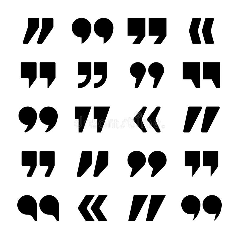 Quotation Marks Vector Collection. Quotes Icon. Speech Mark Symbol ...