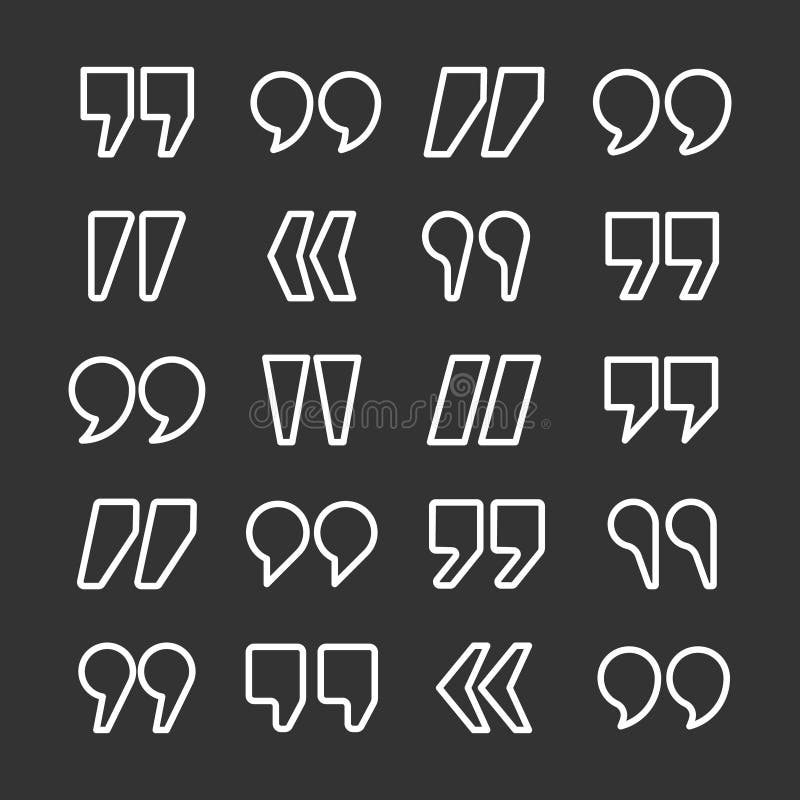 Quotation Marks Vector Collection. Quotes Icon. Speech Mark Symbol ...