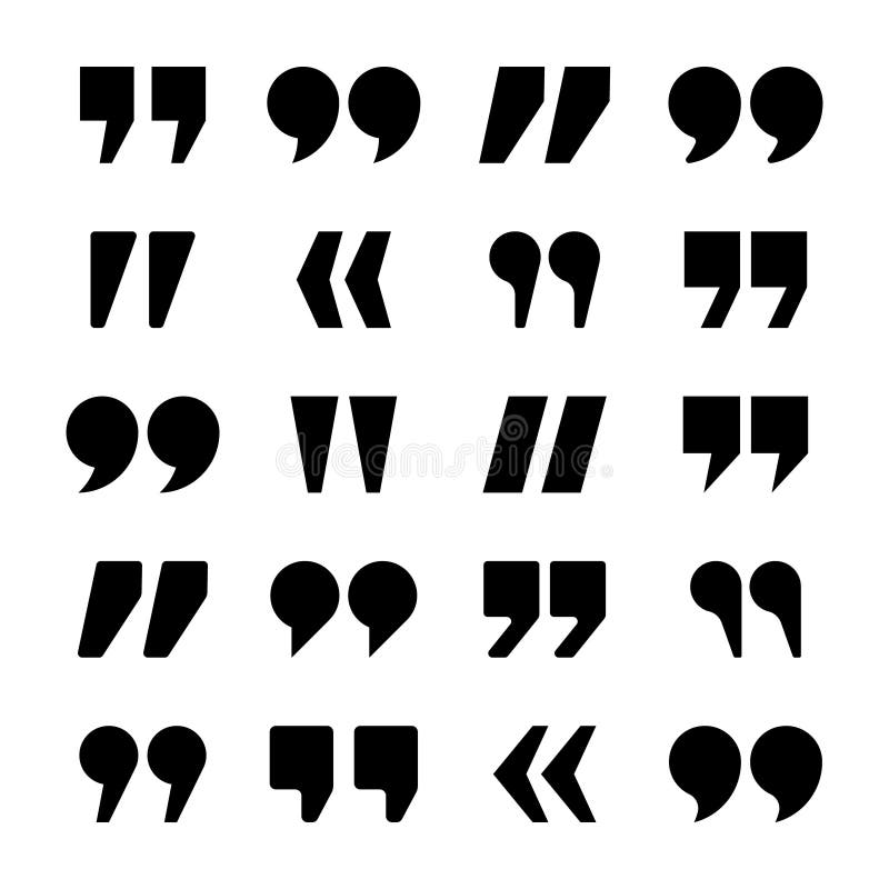 Quotation Marks Vector Collection. Quotes Icon. Speech Mark Symbol ...