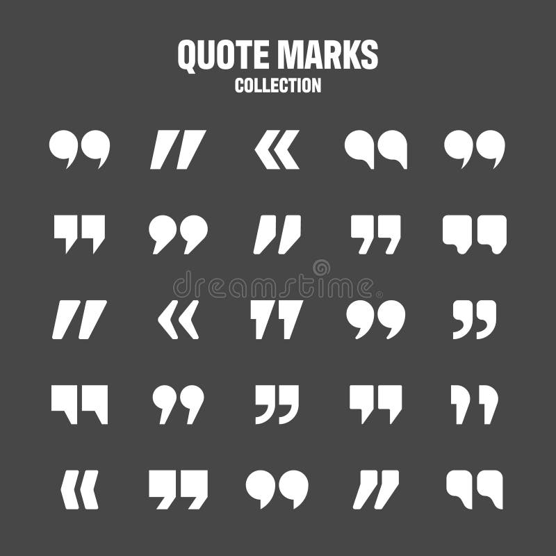 Quotation Marks Vector Collection. White Quotes Icon. Speech Mark ...
