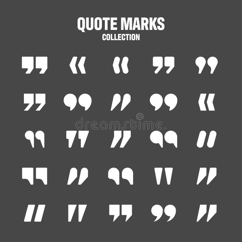 Quotation Marks Vector Collection. White Quotes Icon. Speech Mark ...