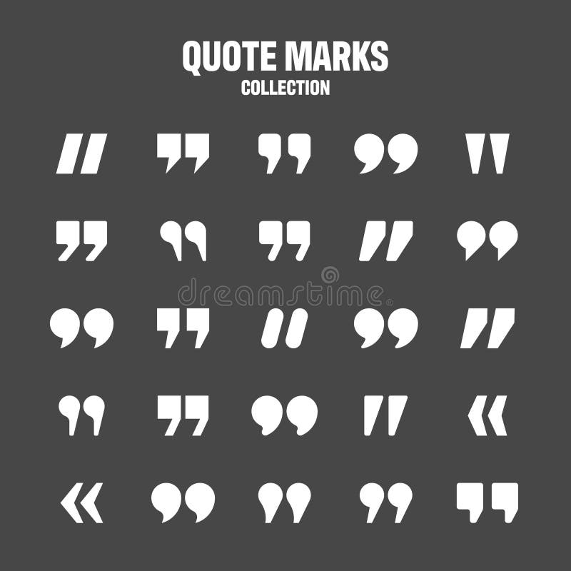 Quotation Marks Vector Collection. White Quotes Icon. Speech Mark ...