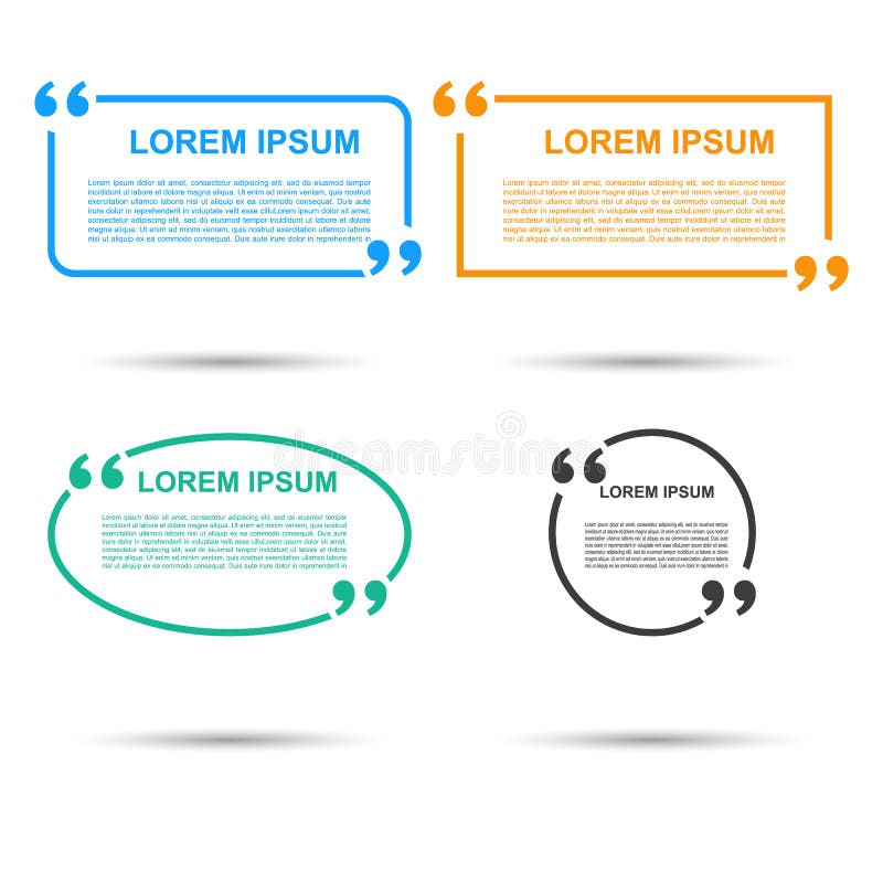 Quotation Mark Speech Bubbles On Gray Background. Set Of Quote Sign ...