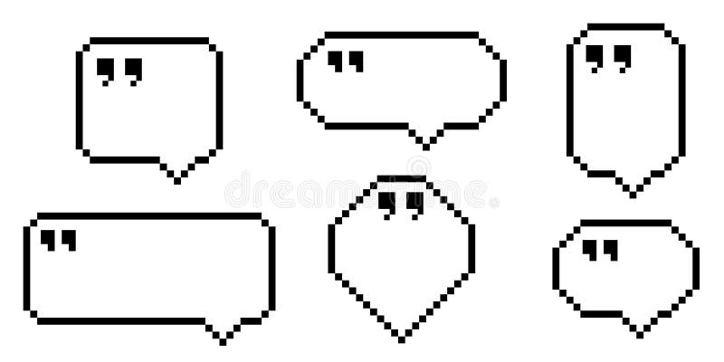 Quotation Speech Bubble Design for Text Frame. Pixel Art Message ...