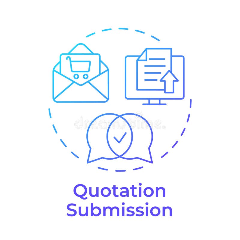 Quotation Submission Blue Gradient Concept Icon Stock Illustration ...