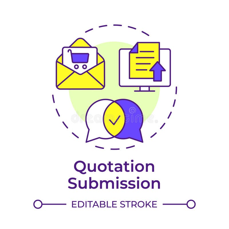 Quotation Submission Multi Color Concept Icon Stock Vector ...