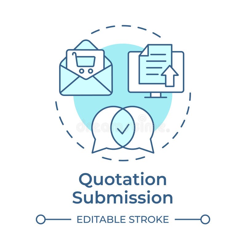 Quotation Submission Soft Blue Concept Icon Stock Vector - Illustration ...