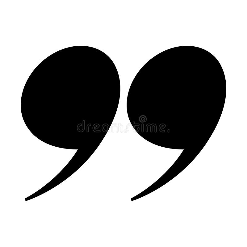 Quotation Symbol Black Flat Style Stock Vector - Illustration of cute ...