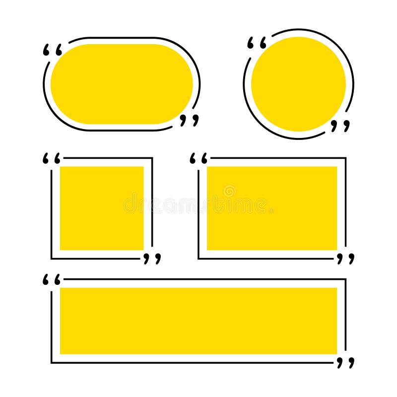 Quote Box Frame, Big Set. Texting Quote Boxes. Blank Template Quote ...