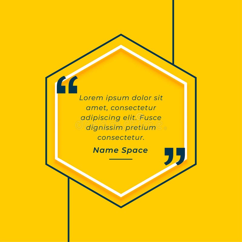 Quotation Text Template with a Simple Frame Vector Stock Vector ...