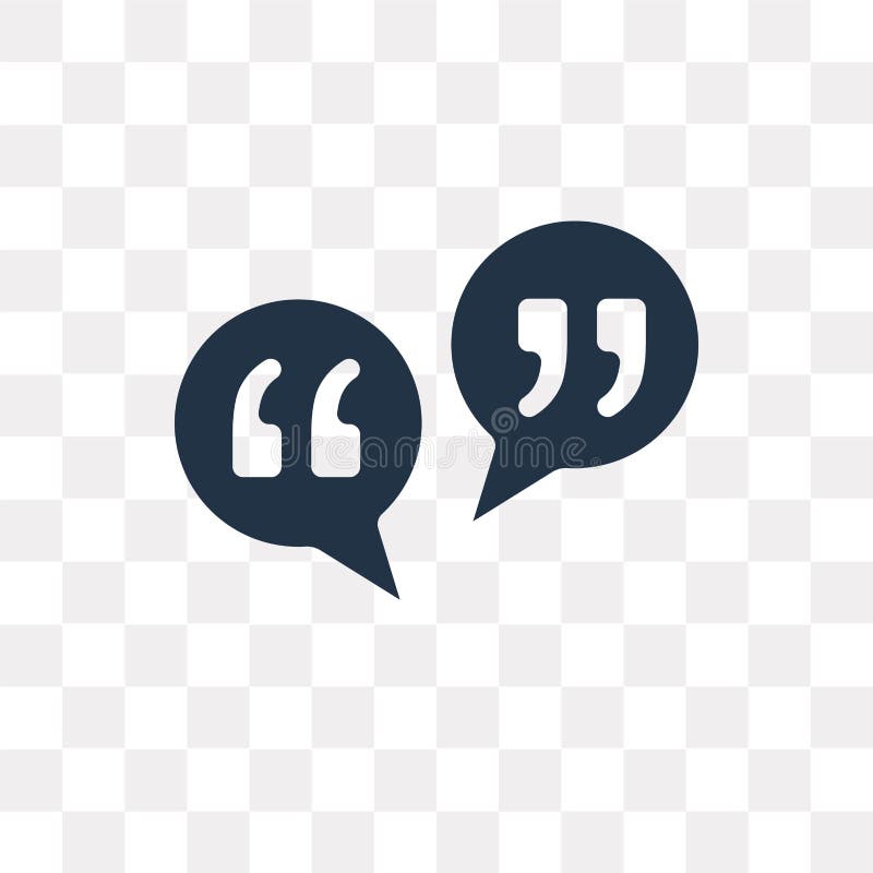 Quotation Vector Icon Isolated on Transparent Background, Quotation ...