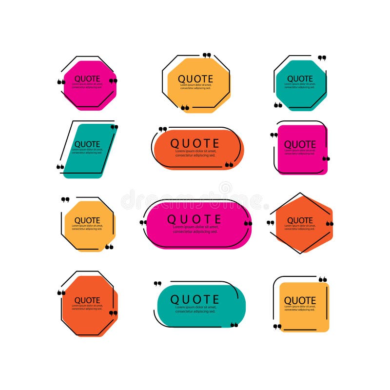 Quote Bubbles, Text in Brackets. Stock Illustration - Illustration of ...