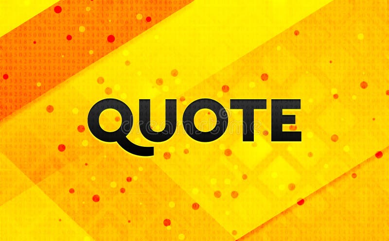 Quote Abstract Digital Banner Yellow Background Stock Illustration ...