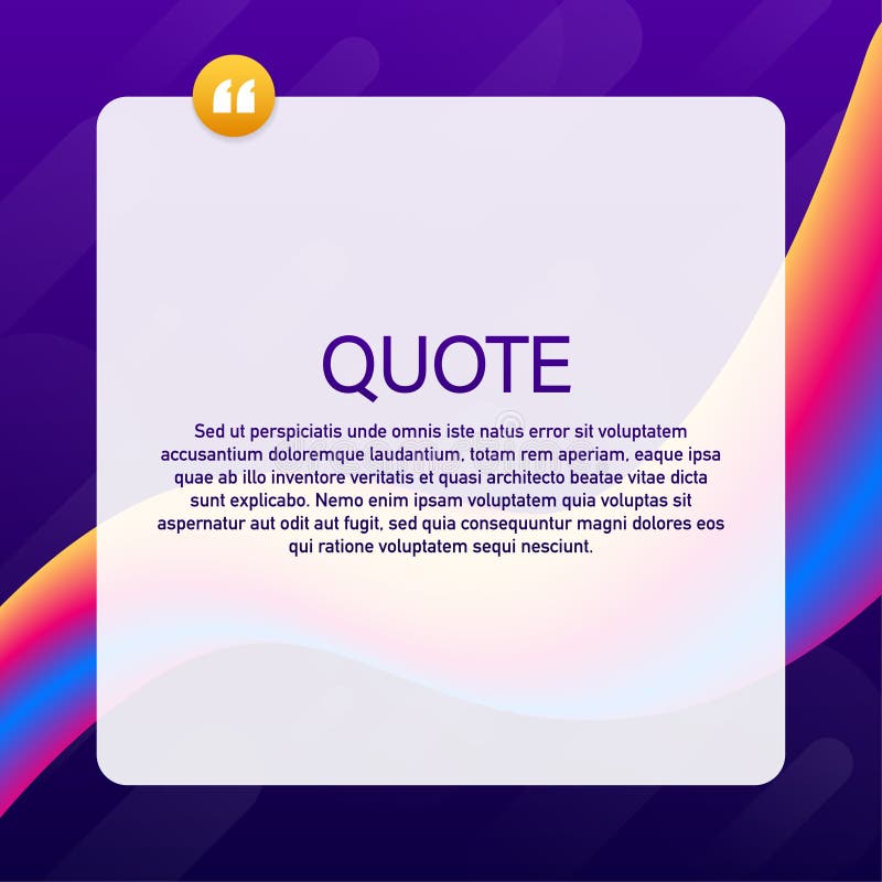 Quote. Material Design Style Background and Quote Rectangle with Sample ...