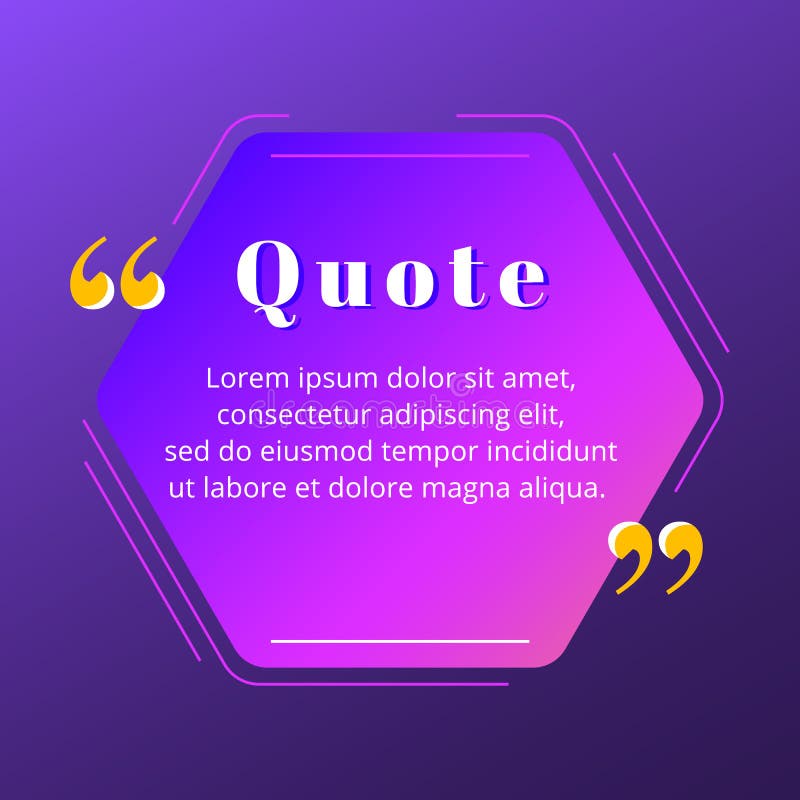 Quote Blank Frame Vector Template Stock Vector - Illustration of chat ...
