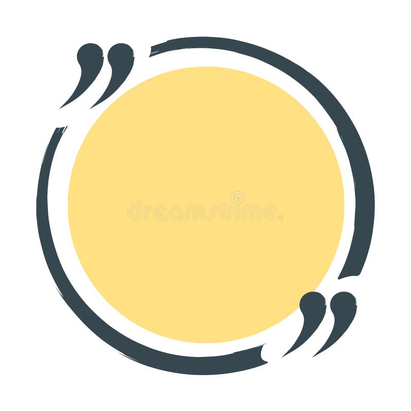 Quote Blank Icon and Label on White Background in Box. Template for ...