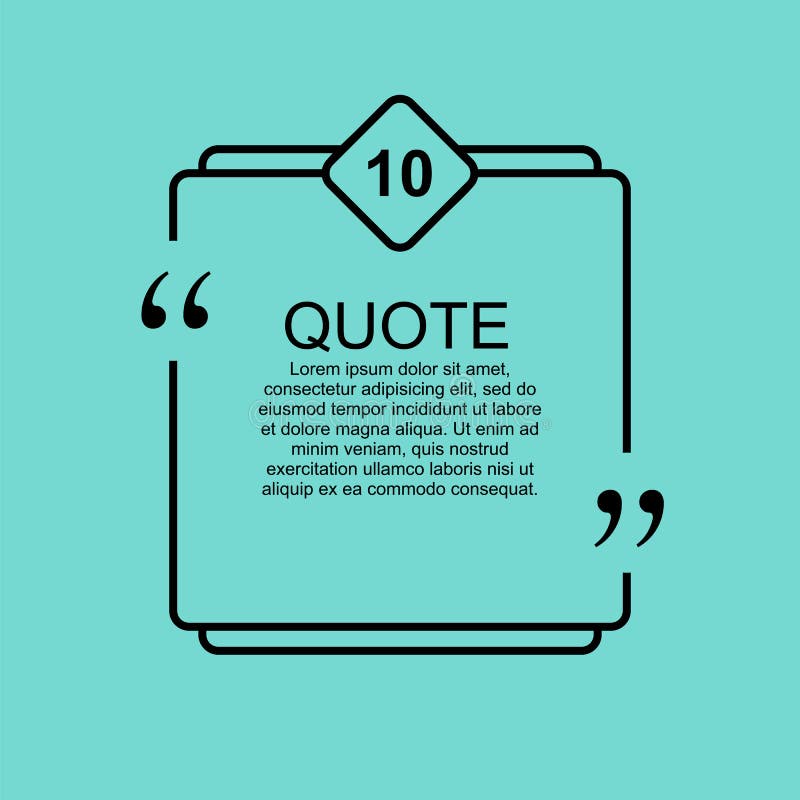 Quote blank template stock vector. Illustration of blank - 100835827