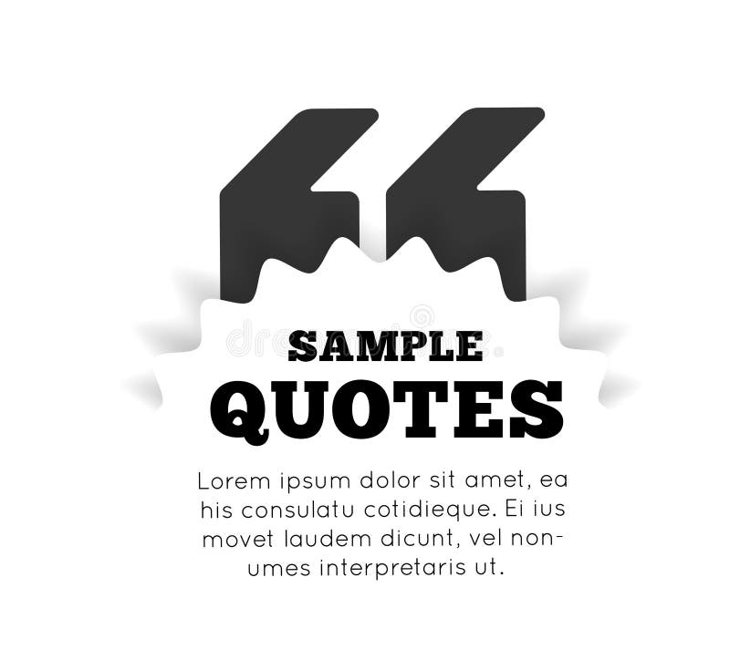 Quote Blank Template on White Background. Vector Stock Vector ...