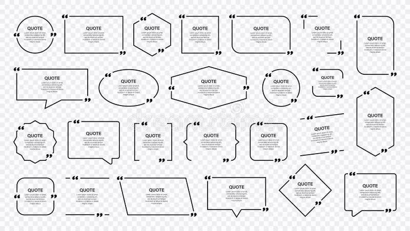 Quote Box Frame, Big Set. Quote Box Icon. Texting Quote Boxes Stock ...