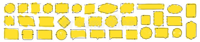 Quote Box Frame, Big Set. Quote Box Icon. Texting Quote Boxes Stock ...